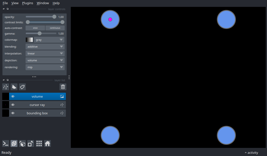 Cursor ray — napari